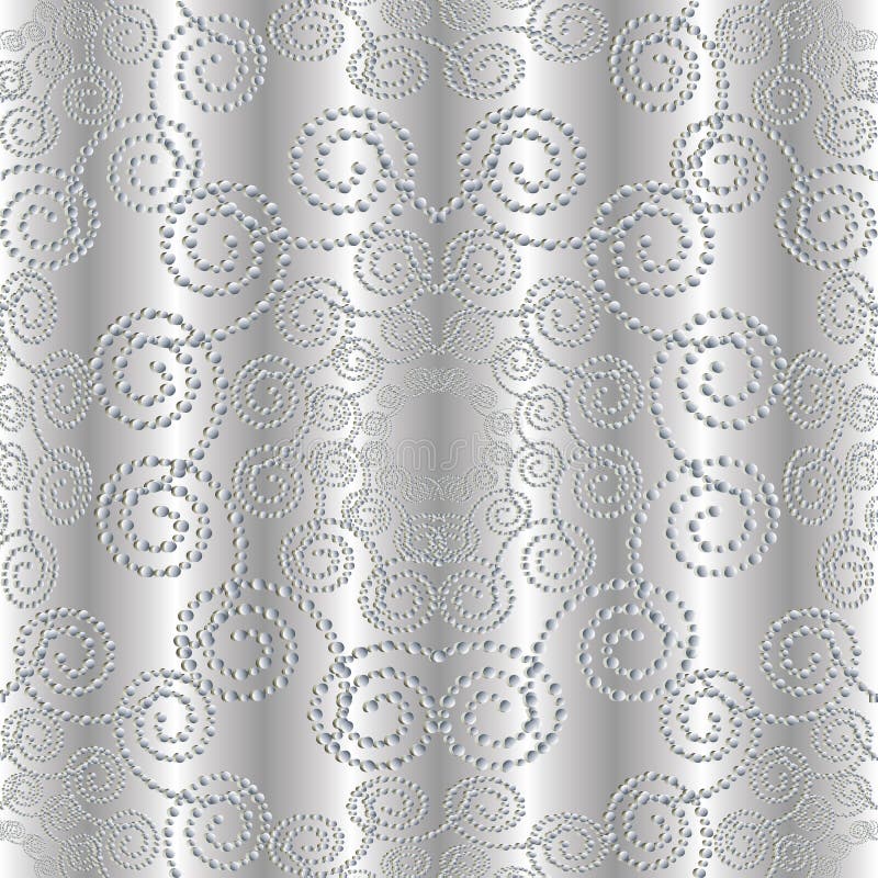 Dotted Silver 3d Seamless Pattern. Stock Vector - Illustration of ...