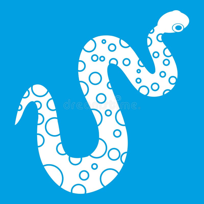 Dotted snake icon white stock vector. Illustration of blue - 96418641