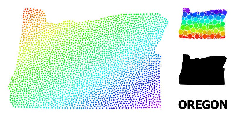 Vector Spectrum Pixel Map of Oregon State Stock Vector - Illustration ...