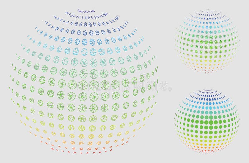Dotted Sphere Surface Abstraction Vector Mesh 2D Model and Triangle ...