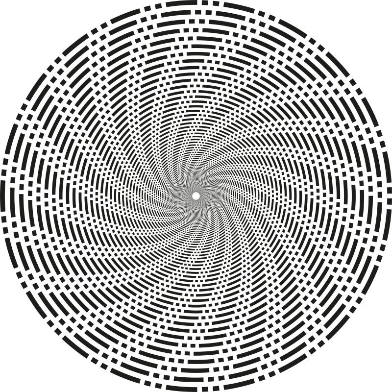 Dotted Spiral Shape. Black Circular Pattern. Optical Illusion Icon ...