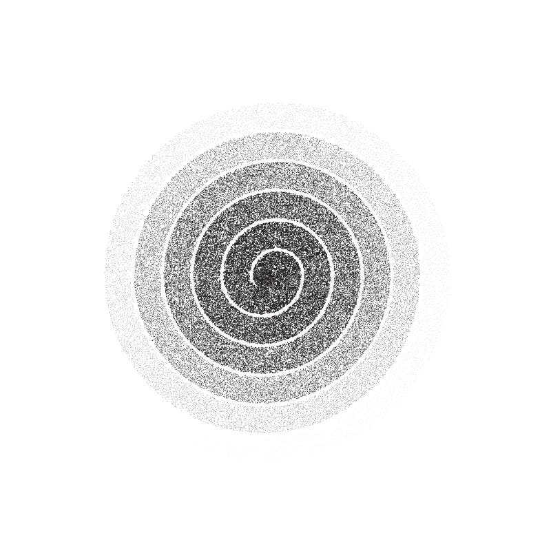 Dotted Spiral Shape. Stippled Thin Helix. Sand Grain Texture Swirl or ...