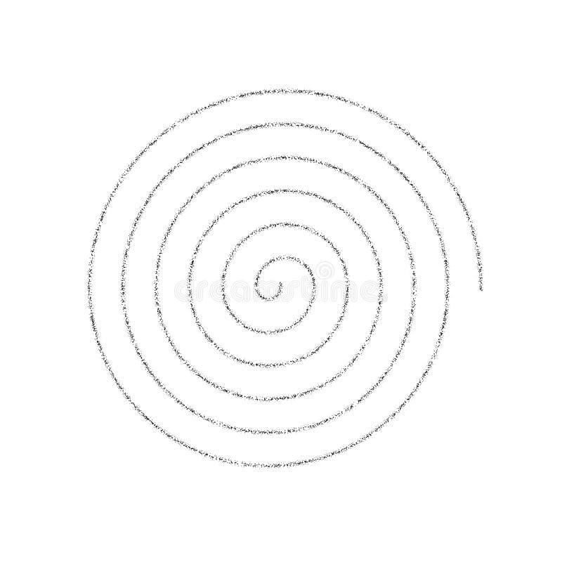 Dotted Spiral Shape. Stippled Thin Helix. Sand Grain Texture Swirl or ...