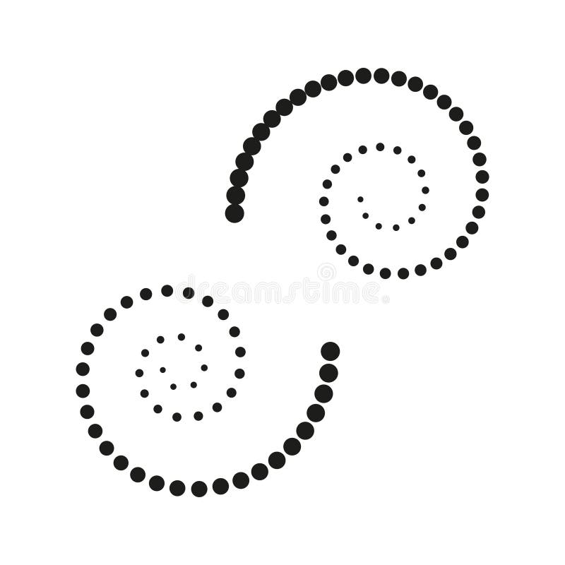 Dotted Spiral Shapes. Vector Abstract Circles. Geometric Dot Pattern ...
