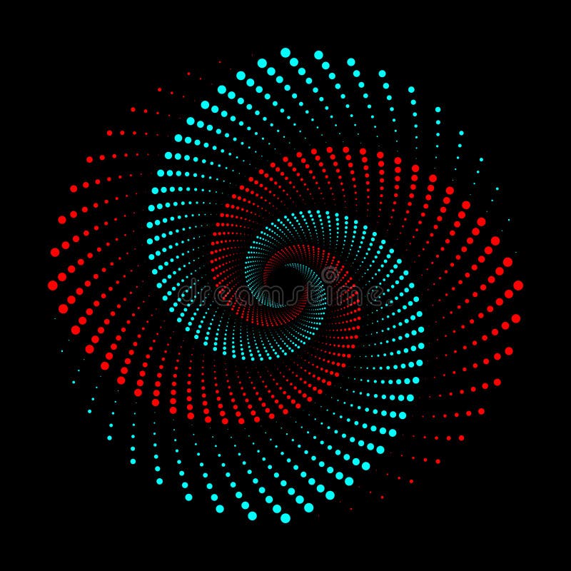 Dotted Spiral Vortex Circle 3d Effect Stock Vector - Illustration of ...