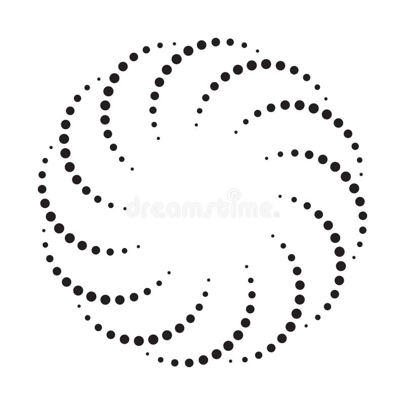 Dotted Spiral Vortex Design Element. Stock Vector - Illustration of ...