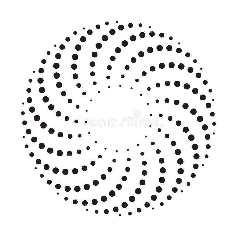 Dotted Spiral Vortex Design Element. Stock Vector - Illustration of ...