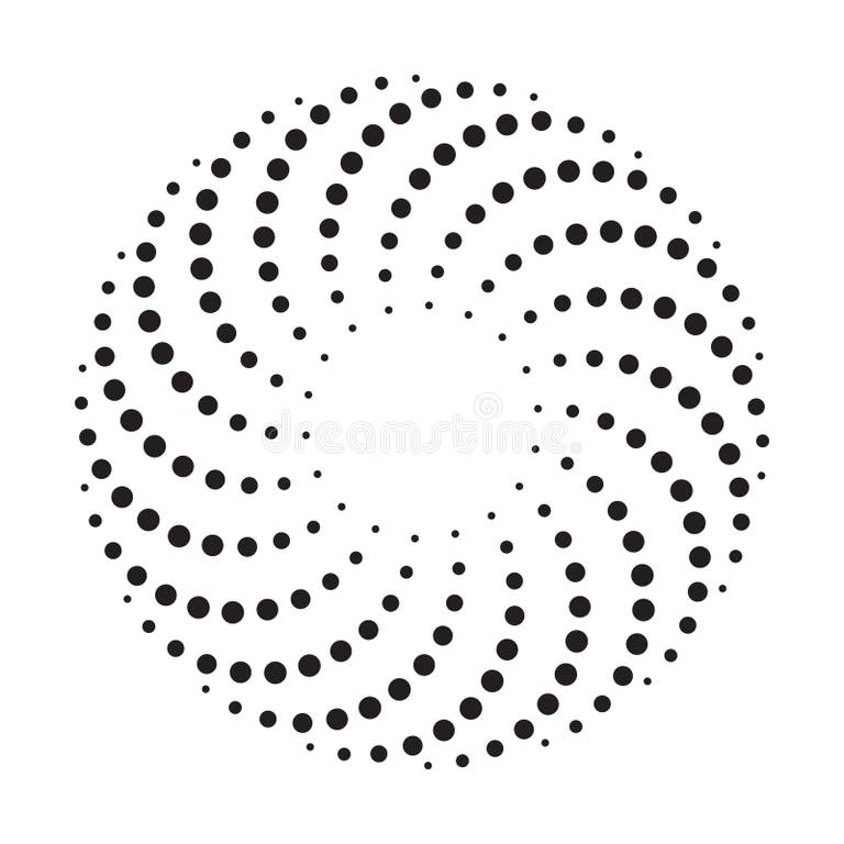Dotted Spiral Vortex Design Element. Stock Vector - Illustration of ...