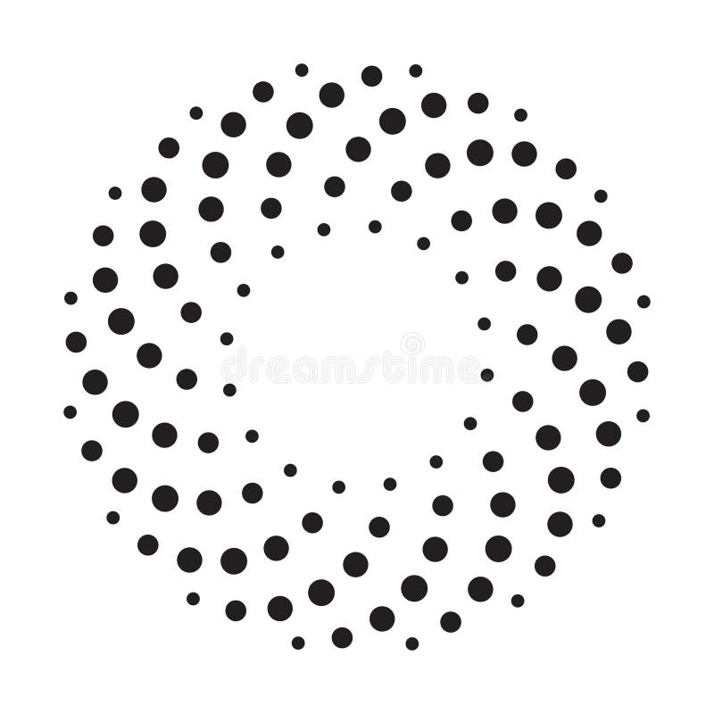 Dotted Spiral Vortex Design Element. Stock Vector - Illustration of ...