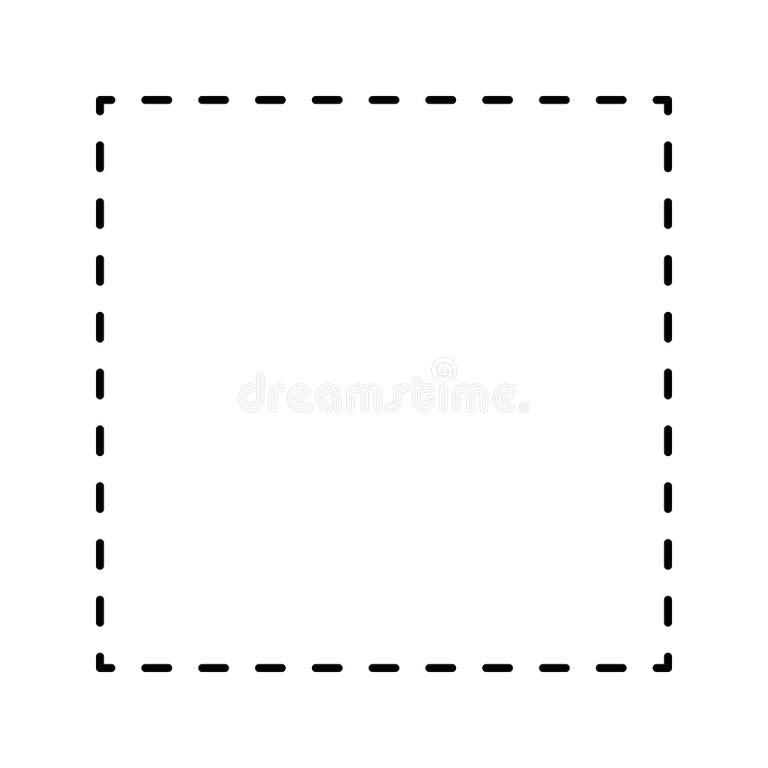 Dotted Square Form Isolated on White Background. Basic Geometric Shape ...