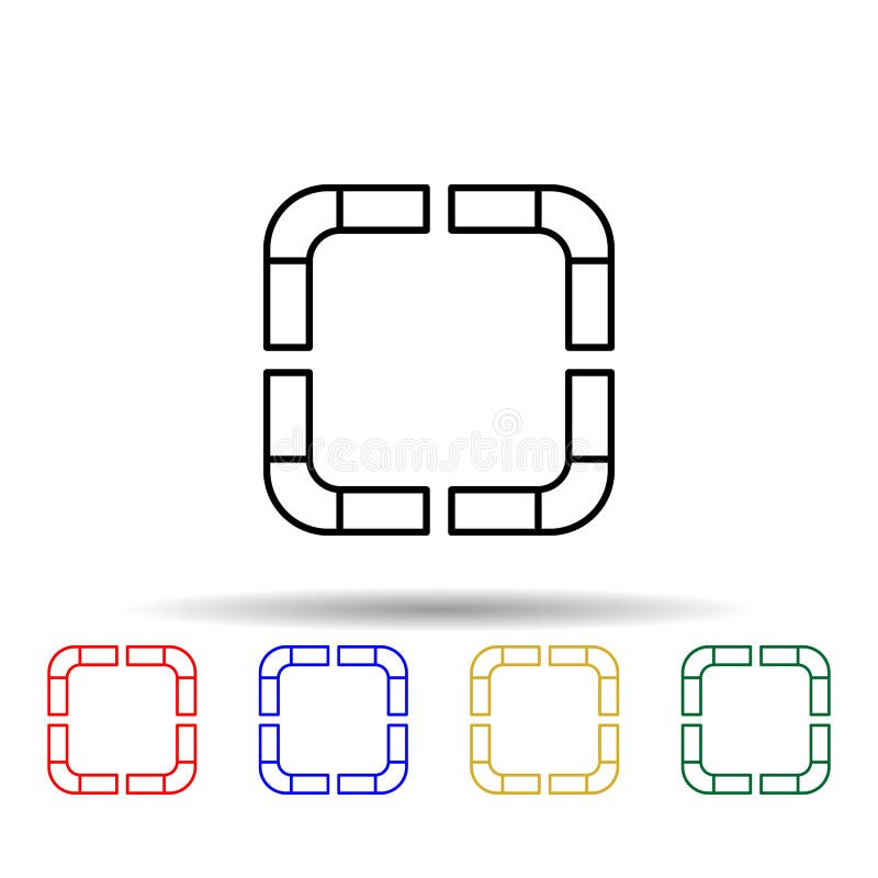 Dotted Square Multi Color Style Icon. Simple Thin Line, Outline Vector of Web Icons for Ui and ...