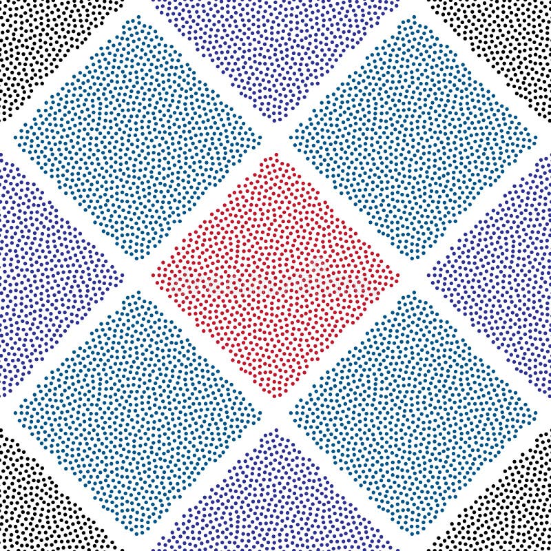 Dotted Squares Vector Seamless Pattern. Abstract Dots Cell Texture for ...