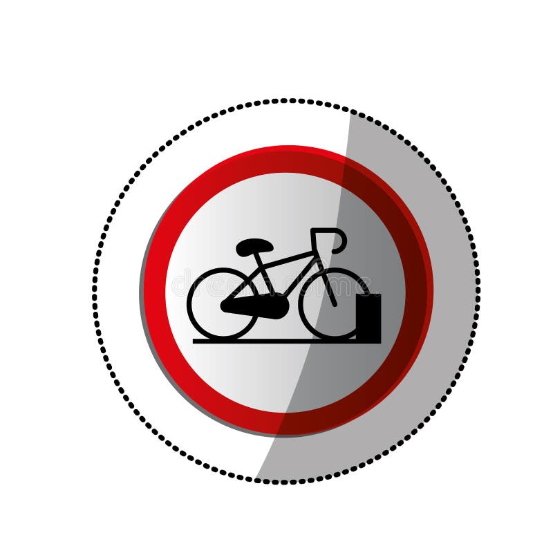 Dotted Sticker with Bicycle and Parking Area Stock Vector ...