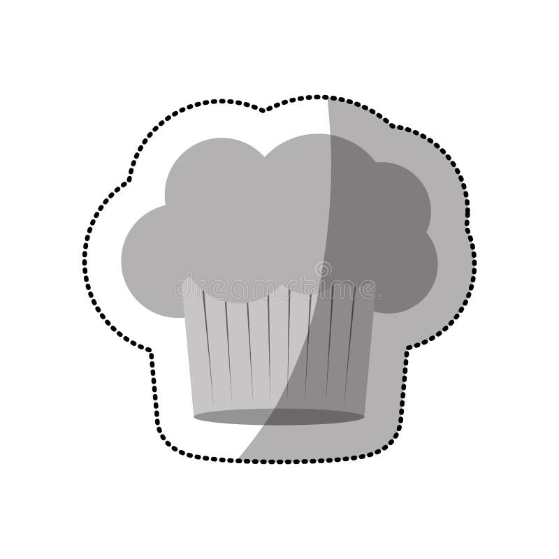 Dotted Sticker of Chefs Hat in Cake Shape Stock Vector - Illustration ...