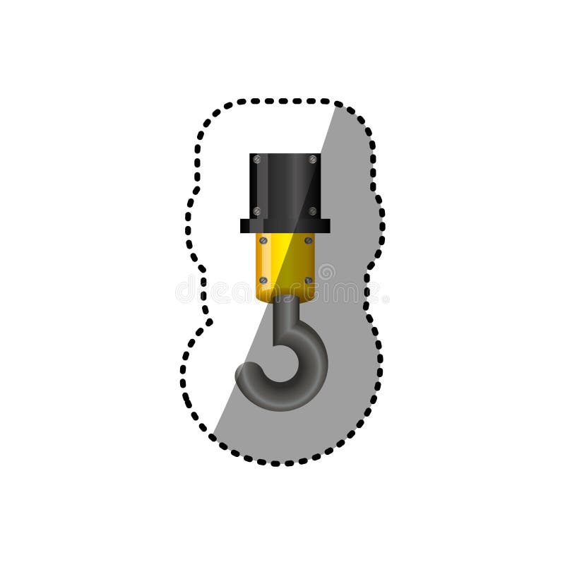 Dotted Sticker Crane Hook Construction Machinery Icon Stock Vector ...