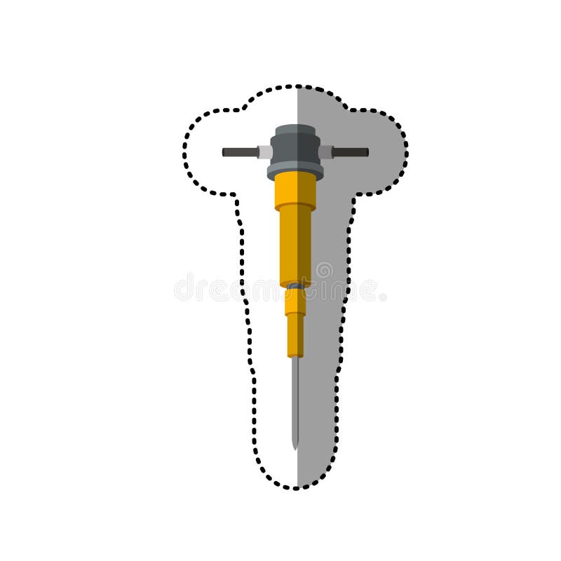 Dotted Sticker Demolition Drill Tool Icon Stock Vector - Illustration ...