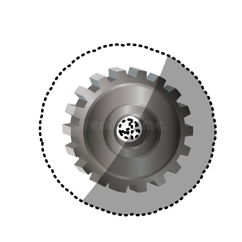 Dotted Sticker Gear Wheel Icon Stock Vector - Illustration of ...