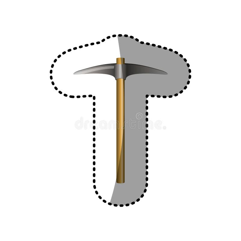 Dotted Sticker Pickaxe Construction Tool Stock Vector - Illustration of ...