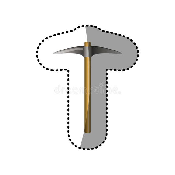 Dotted Sticker Pickaxe Construction Tool Stock Vector - Illustration of ...