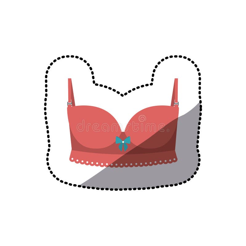 Dotted Sticker Pink Bra Lingerie with Bow Lace Stock Vector ...