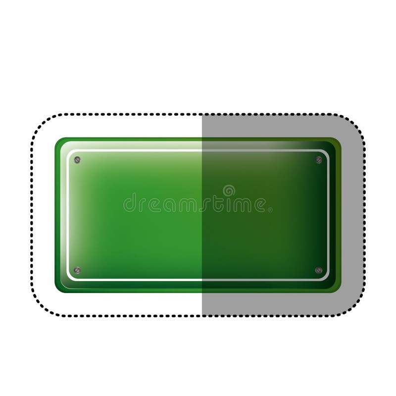 Dotted Sticker Rectangle of Road Sign Green Stock Vector - Illustration ...
