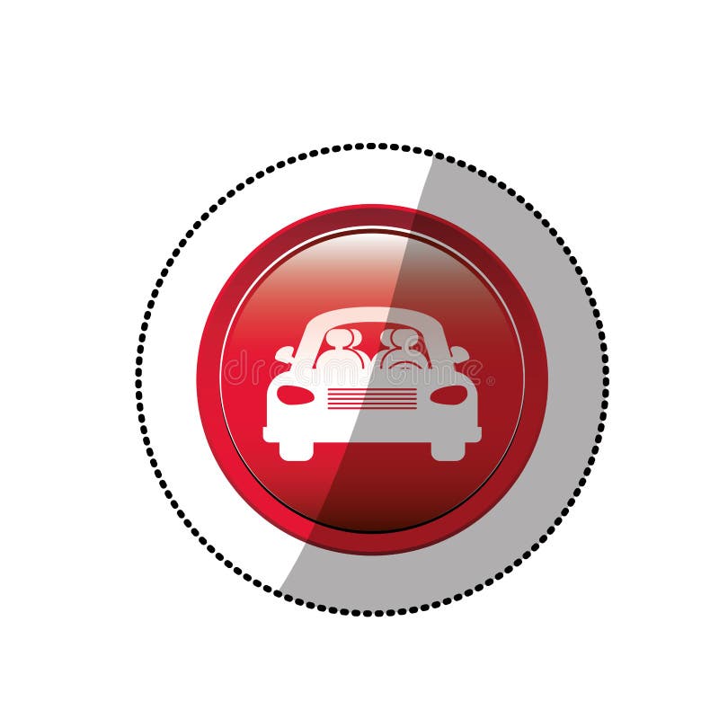 Dotted Sticker with Road Sign of Car Crossing Icon Flat Stock Vector ...