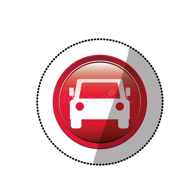 Dotted Sticker with Road Sign of Car Crossing Stock Vector ...