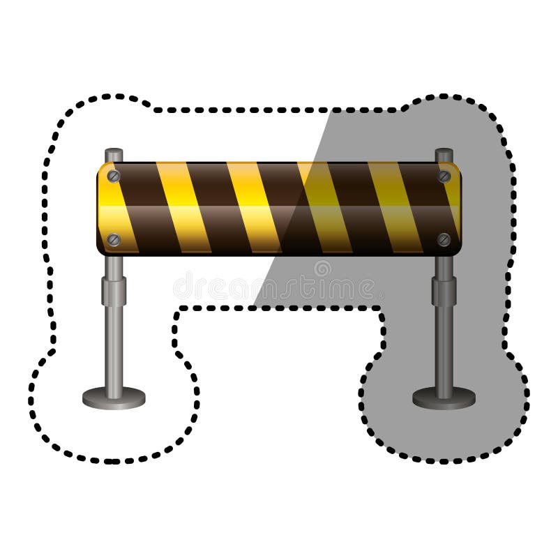 Dotted Sticker Street Traffic Barrier Icon Stock Vector - Illustration ...