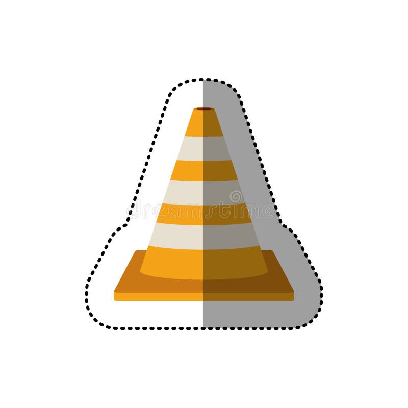 Dotted Sticker Striped Traffic Cone Stock Vector - Illustration of ...