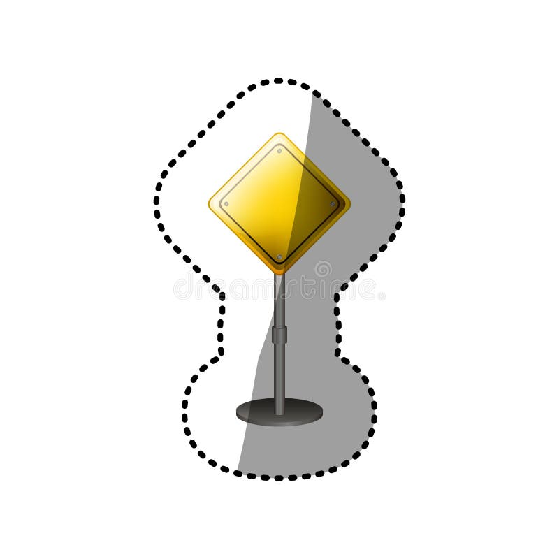 Dotted Sticker Yellow Road Sign Stock Vector - Illustration of badge ...