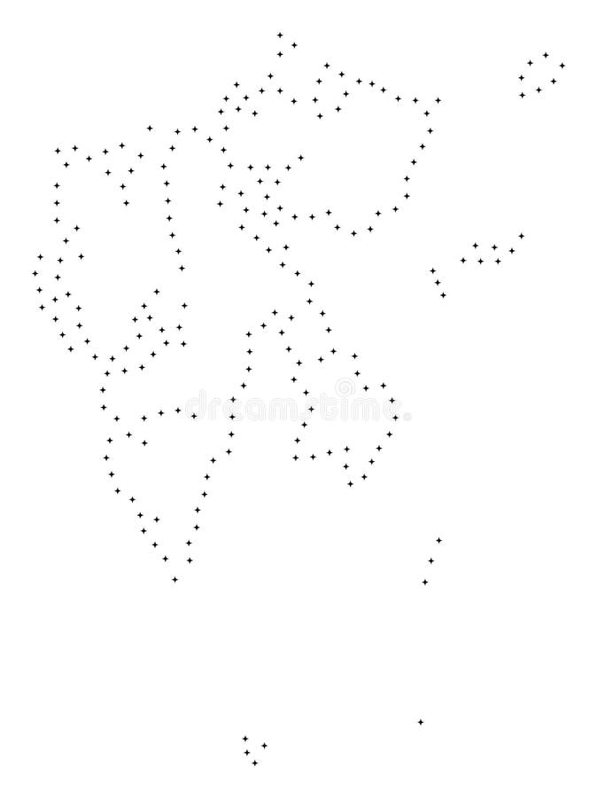 Dotted Stroke Svalbard Island Map Stock Vector - Illustration of frame ...