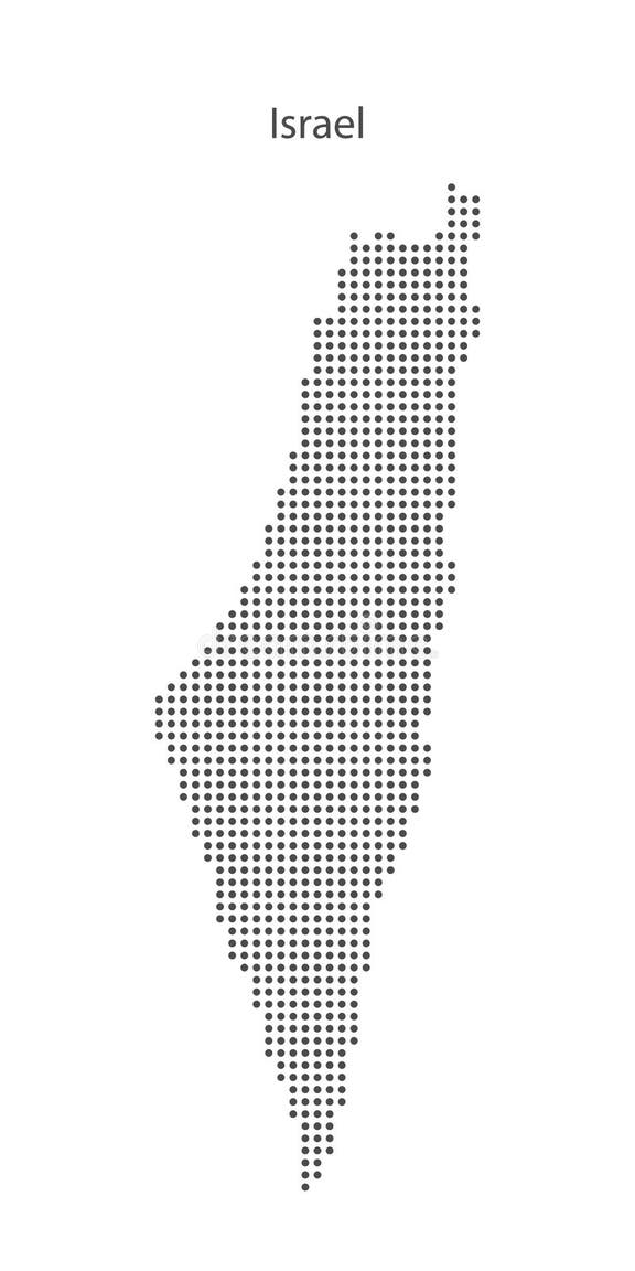 Dotted Stylized Map of Israel. Simple Pattern of Israeli Map Stock ...