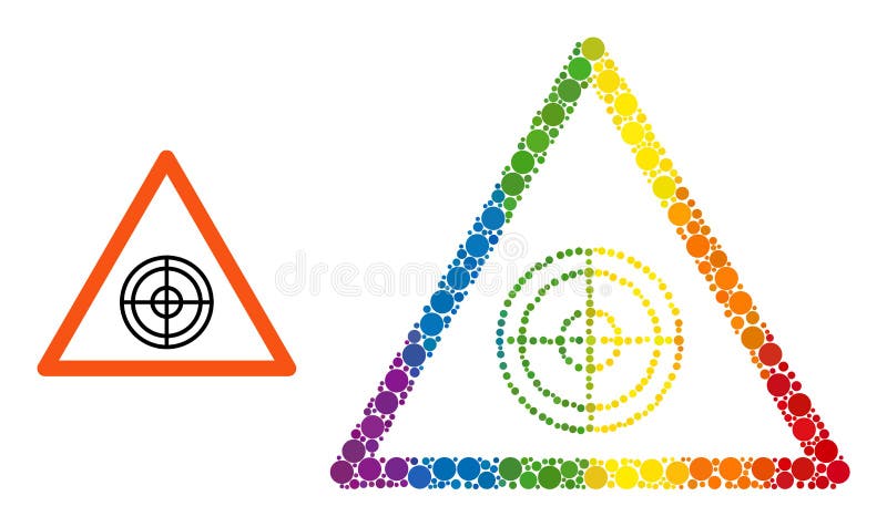 Dotted Target Warning Collage Icon of Rainbow Spheres Stock Vector ...