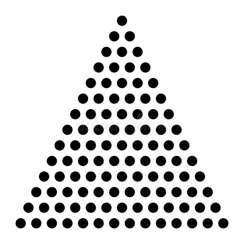 Dotted Triangle Design Element . Isolated Vector Spotted Mosaic Arrow ...