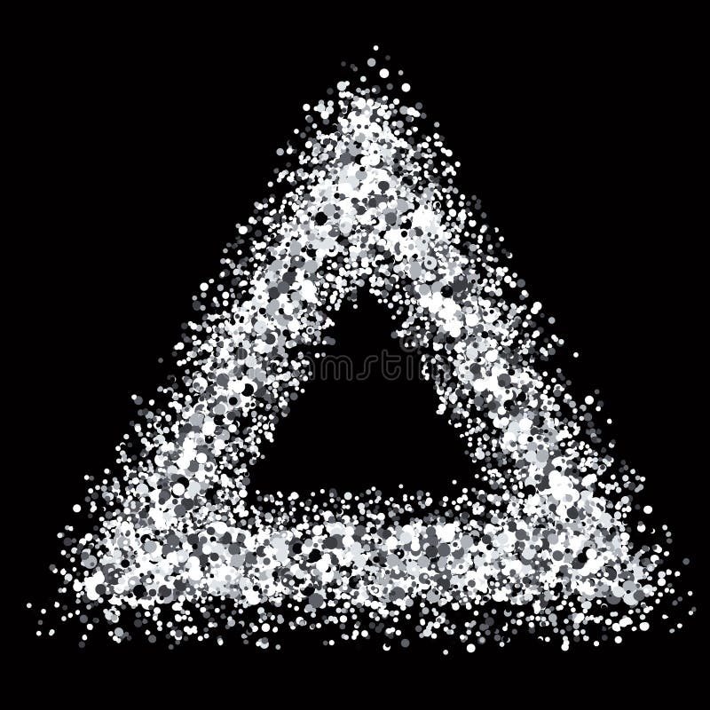 Dotted Triangle for Design Project on Black Stock Vector - Illustration ...