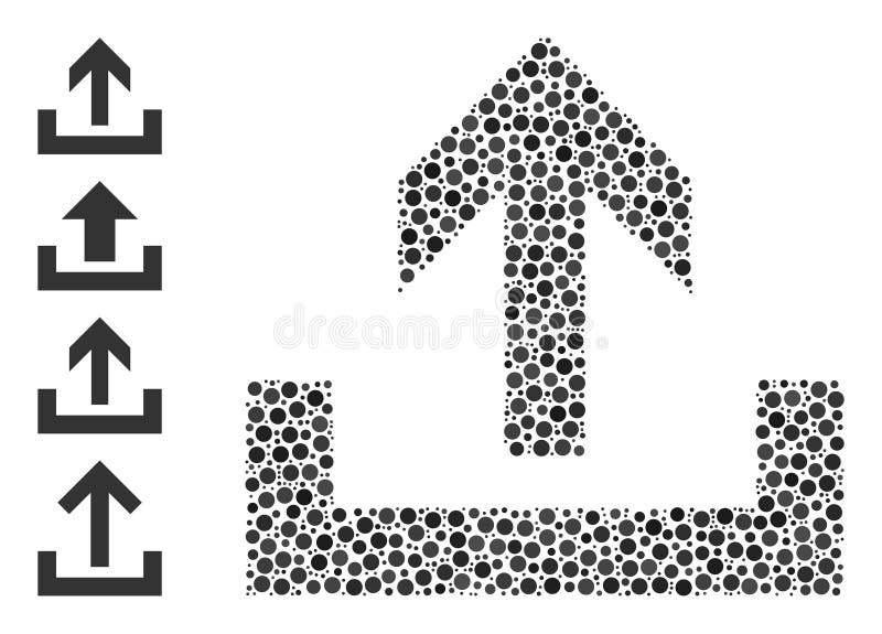 Dotted Upload Collage of Round Dots and Bonus Icons Stock Vector ...