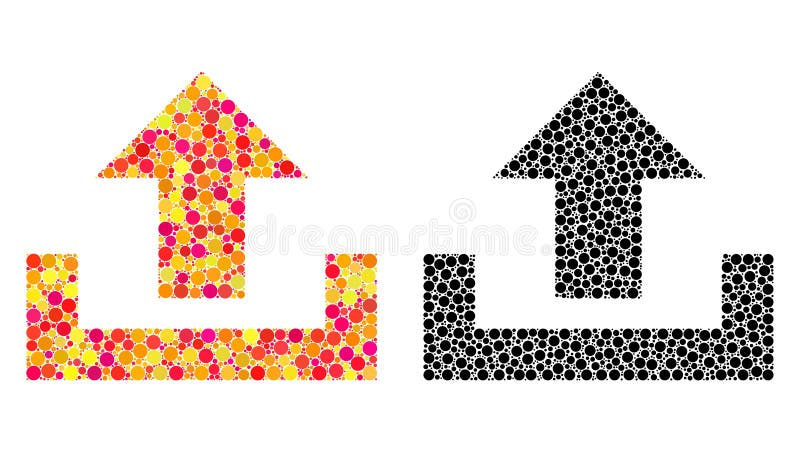 Dotted Upload Mosaic Icons stock vector. Illustration of color - 134767606