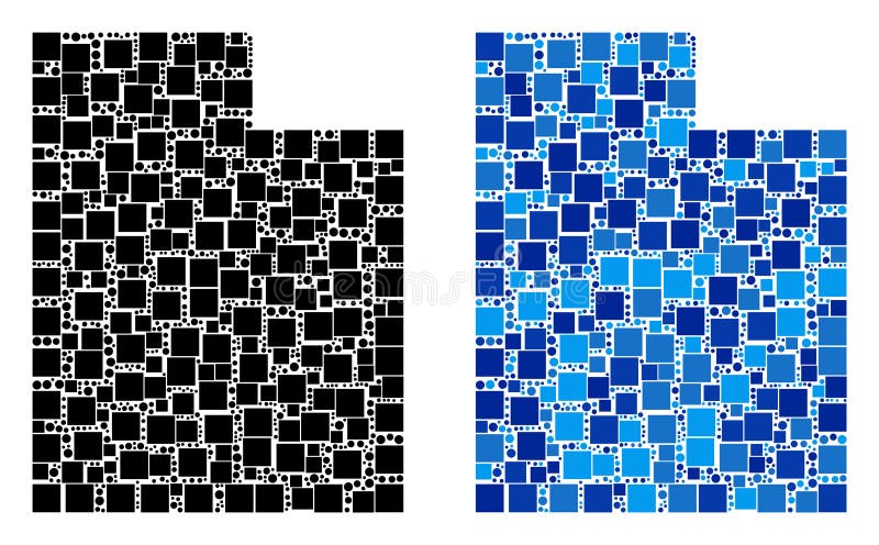 Dotted Utah State Map with Blue Version Stock Vector - Illustration of ...