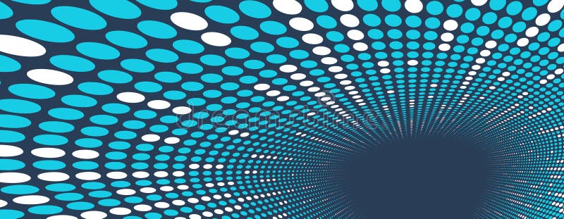 Dotted Vector Abstract Background, Blue Dots in Perspective Flow ...
