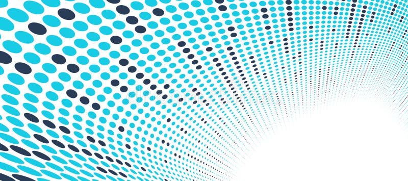 Dotted Vector Abstract Background, Blue Dots in Perspective Flow ...