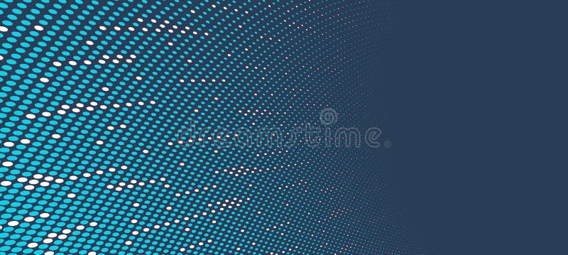 Dotted Vector Abstract Background, Blue Dots in Perspective Flow ...