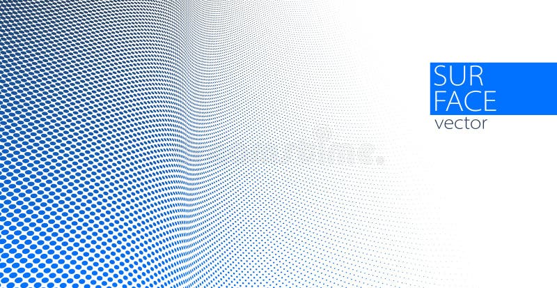 Dotted Vector Abstract Background, Blue and Grey Dots in Perspective ...