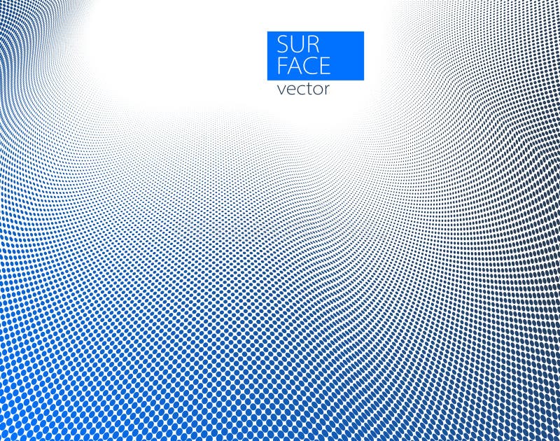 Dotted Vector Abstract Background, Blue and Grey Dots in Perspective ...