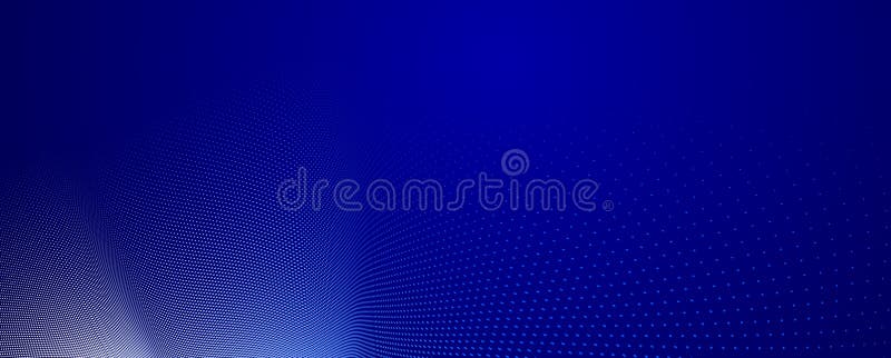 Dotted Vector Abstract Background, Dark Blue Dots in Perspective Flow ...