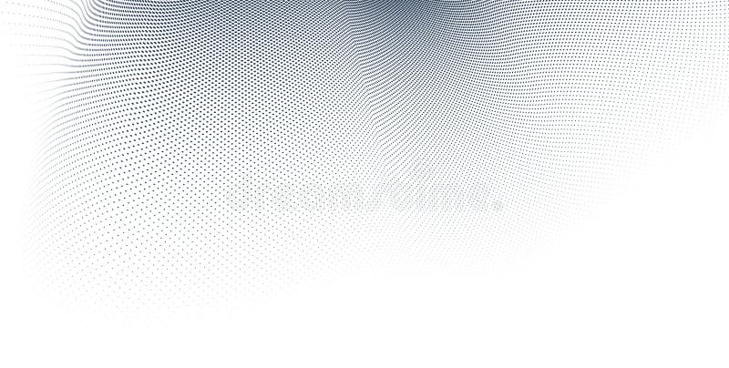 Dotted Vector Abstract Background, Light Grey Dots in Perspective Flow ...