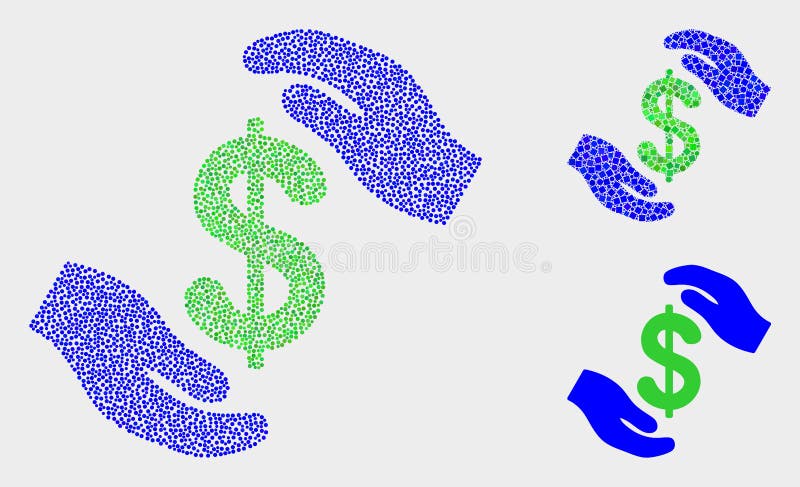 Dotted Vector Hands Care Dollar Icons Stock Vector - Illustration of ...