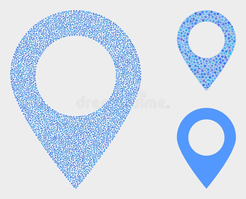 Dotted Vector Map Marker Icons Stock Vector - Illustration of irregular ...