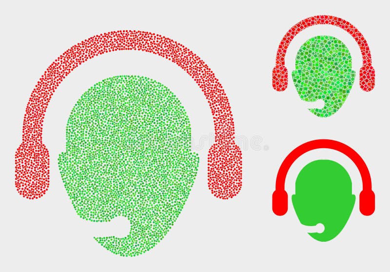 Vector Operator Head Icon and Scratched Marketing Manager Stamp Stock ...