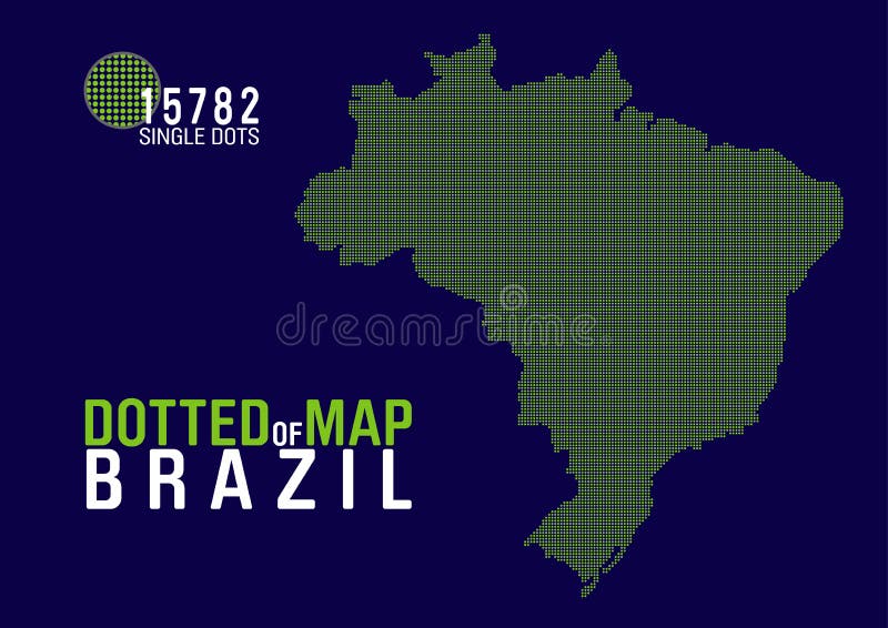 A dotted map of brazil stock vector. Illustration of spot - 251750283
