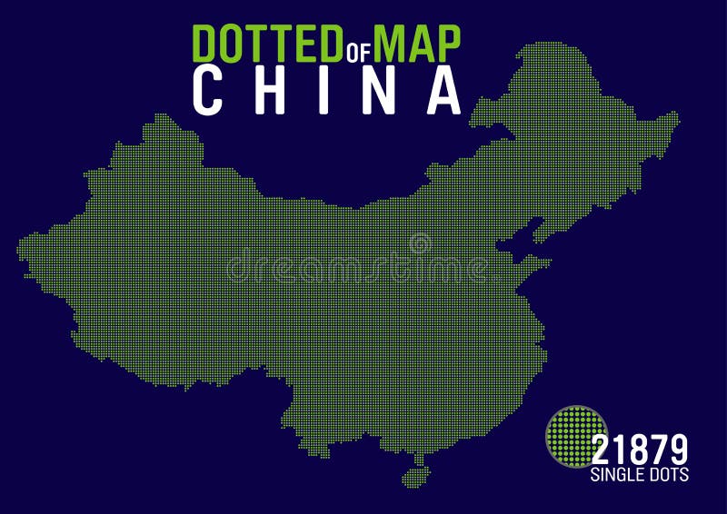 A dotted map of china stock vector. Illustration of cartography - 251642473